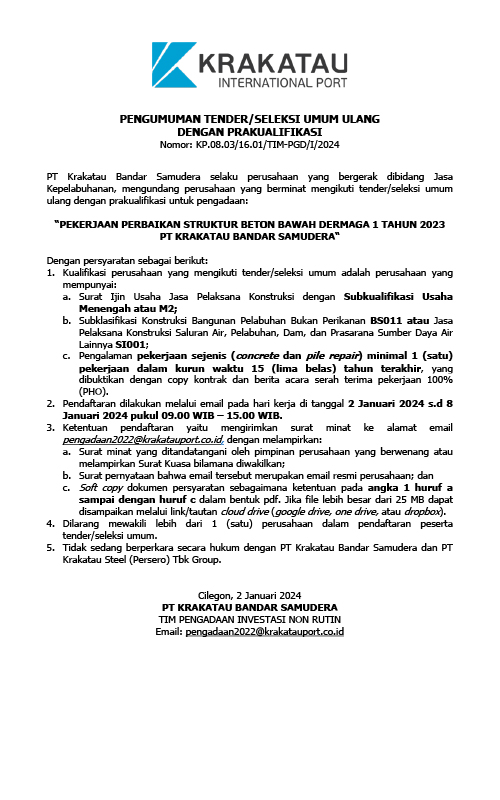 Krakatau International Port | Pelabuhan Hub Internasional dan Curah ...